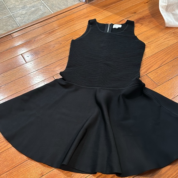 Milly | Dresses | Milly Knit A Line Ribbed Dress M Black | Poshmark